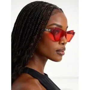Unbranded | Accessories | Red Geometric Cat Eye Sunglasses Marbled ...